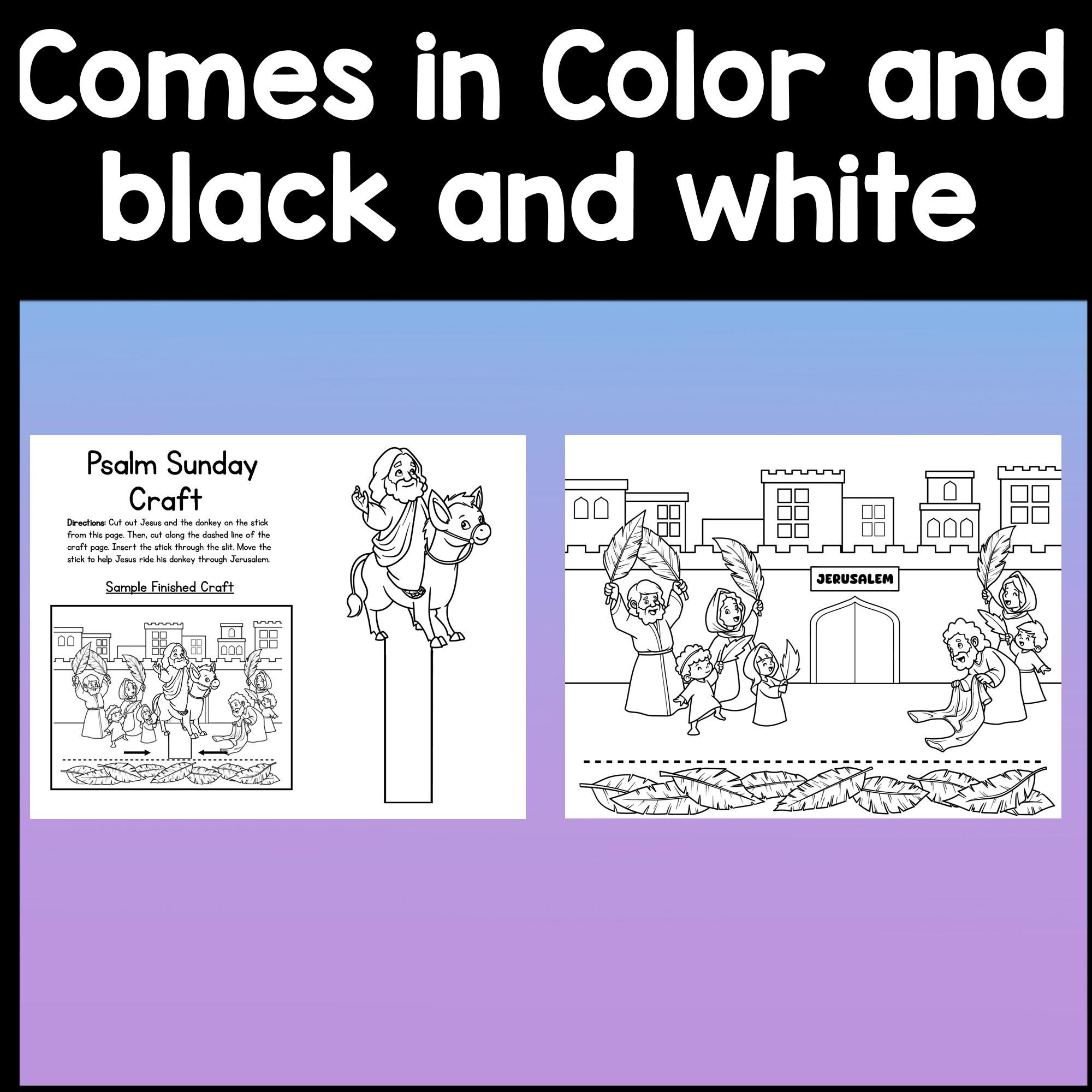 Palm Sunday Craft {color and B/W} Sunday School Craft | Palm Sunday ...