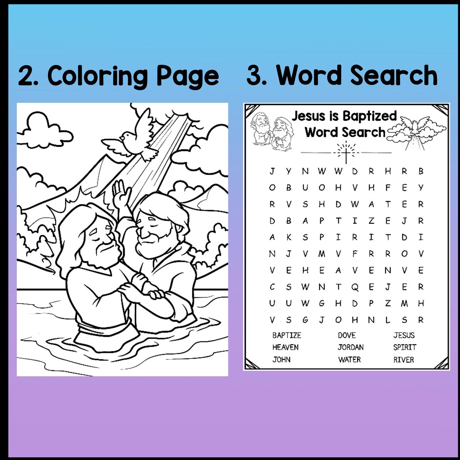 The Baptism of Jesus {10 Activities!} Worship Coloring Pages | Sunday ...