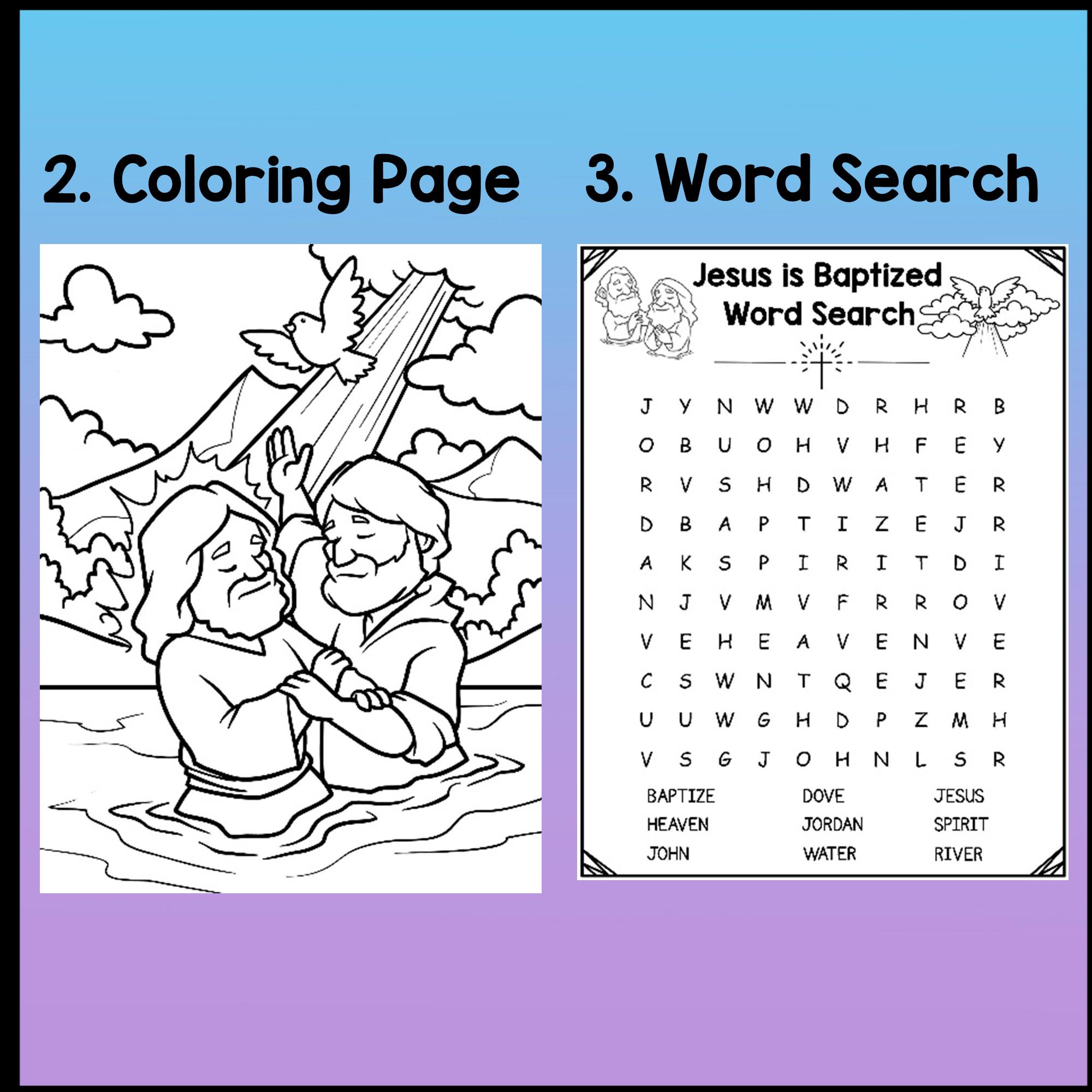 The Baptism of Jesus Sunday School Kid Activities {10 Products} Bible ...