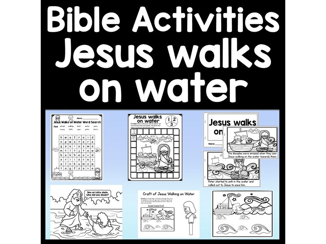 Jesus Walks on Water Activity Bundle, Stories of Jesus Coloring Page ...