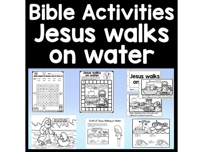 Jesus Walks on Water Activities {craft, Coloring Page} Jesus Miracles ...