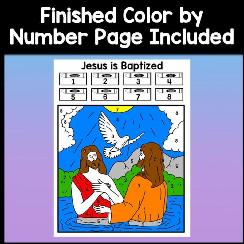 The Baptism of Jesus Coloring Pages| Bible Story Color | Bible Verse ...