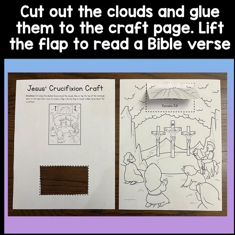 Jesus is Crucified Craft {color and B/W} | Jesus Crucifixion Craft ...