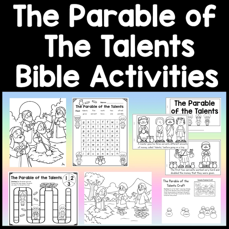 The Parable of the Talents Activities! {craft, Coloring Page, Word ...