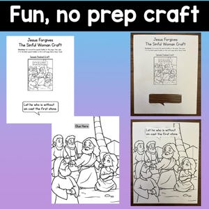 Jesus Forgives the Adulterous Woman {5 Activities+ Coloring Page &craft ...