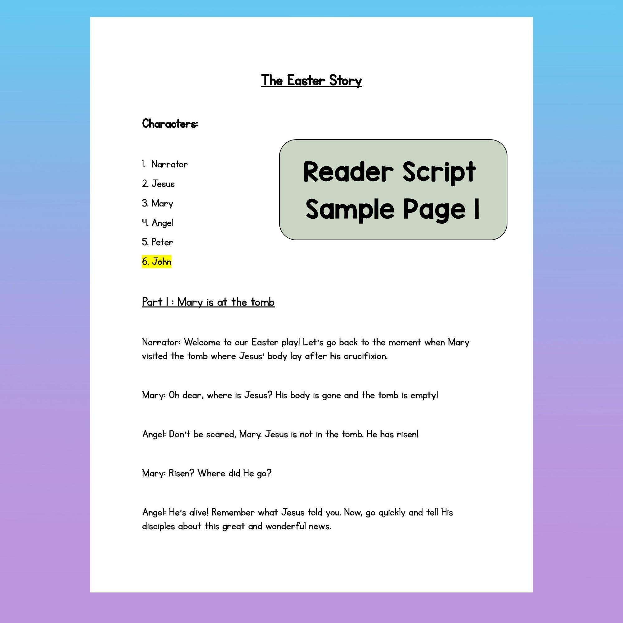 Easter Readers Theater Script | Christian Easter Play | Resurrection of ...