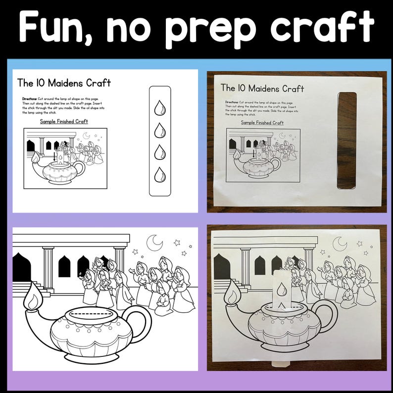The Parable of the 10 Maidens or Virgins Activities! {craft, Coloring ...