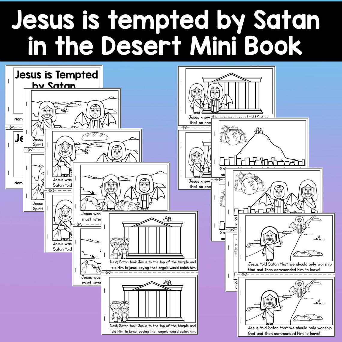 Jesus is Tempted by Satan Activities! {craft, Coloring Page, Story Book ...