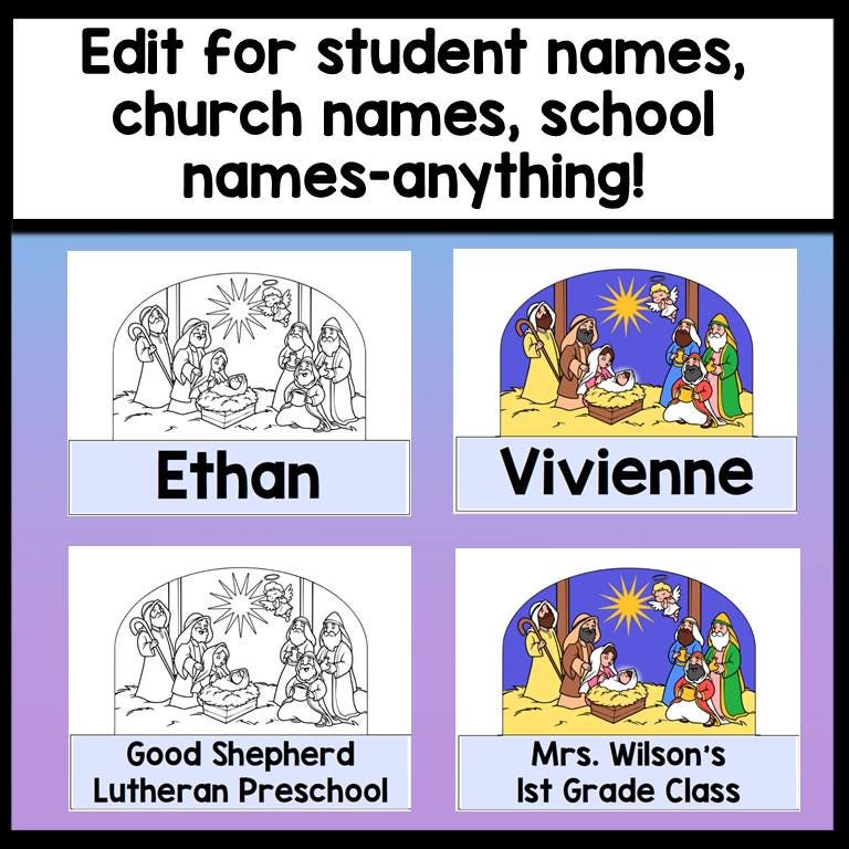 Nativity Crowns -editable! {6 Designs in Color & B/W} Nativity Hats ...