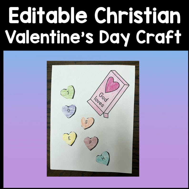 Christian Valentine's Day Sunday School Craft {editable} Religious ...