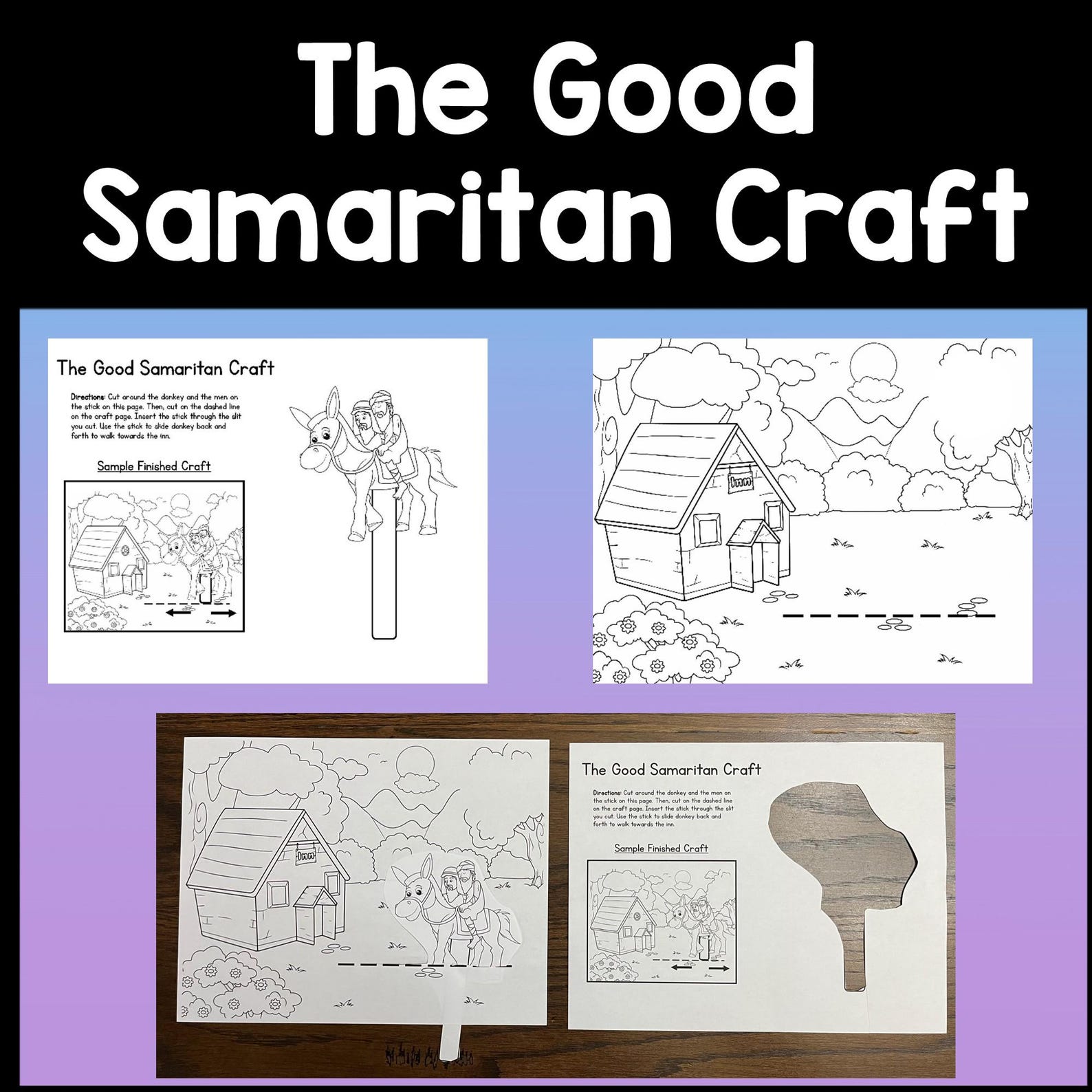 The Good Samaritan Craft {color and B/W} | Sunday School Lesson | Jesus ...