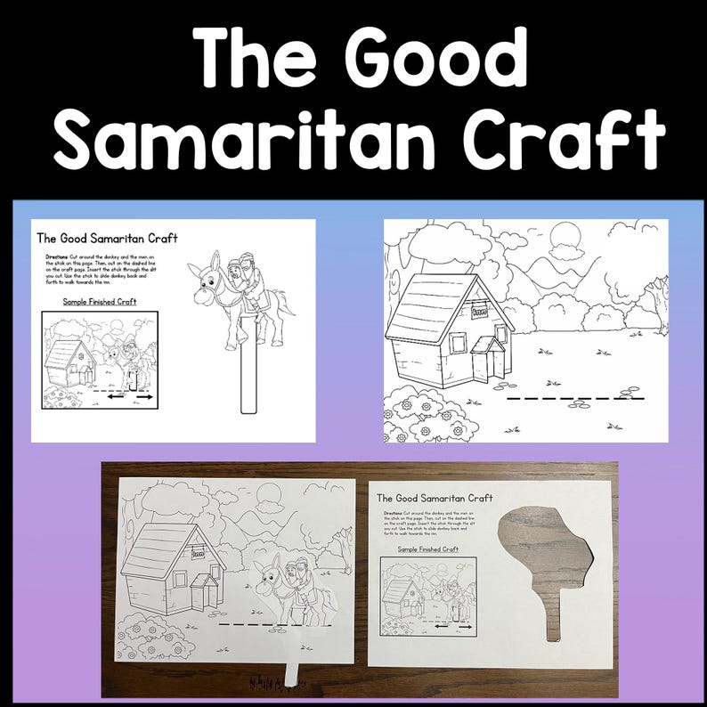 The Good Samaritan Craft {color and B/W} | Sunday School Lesson | Jesus ...