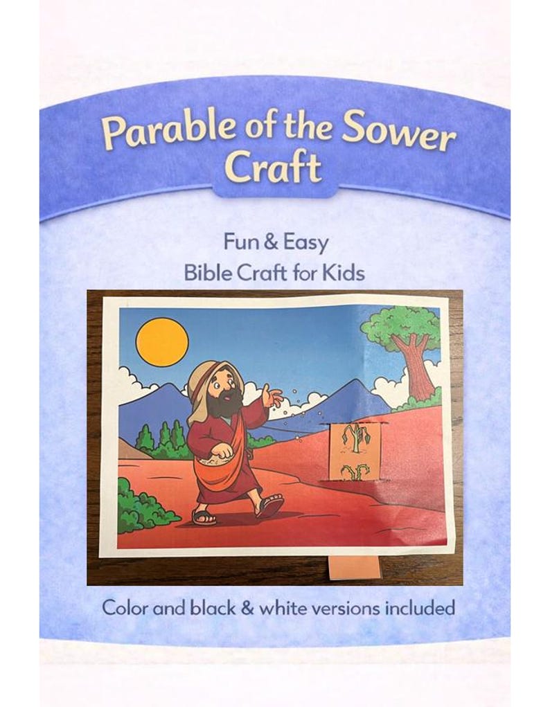 The Parable of the Sower Craft {color and B/W} Sunday School Lesson ...