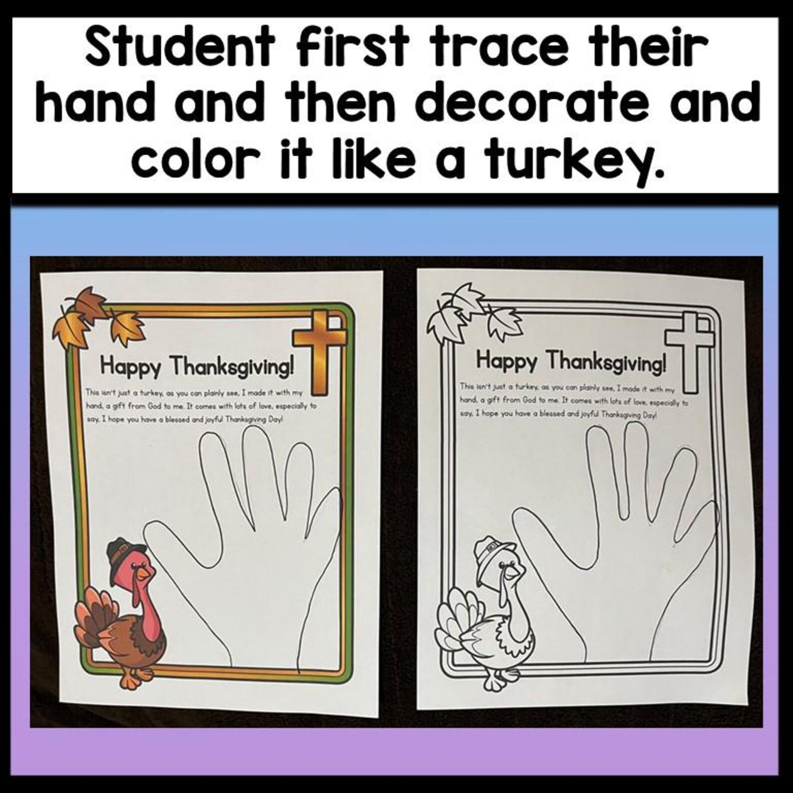 Christian Thanksgiving Craft | Thanksgiving Handprint Poem | Turkey ...