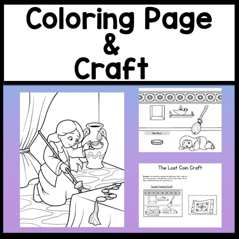 The Parable of the Lost Coin 5 Activities Craft & Coloringparables of ...