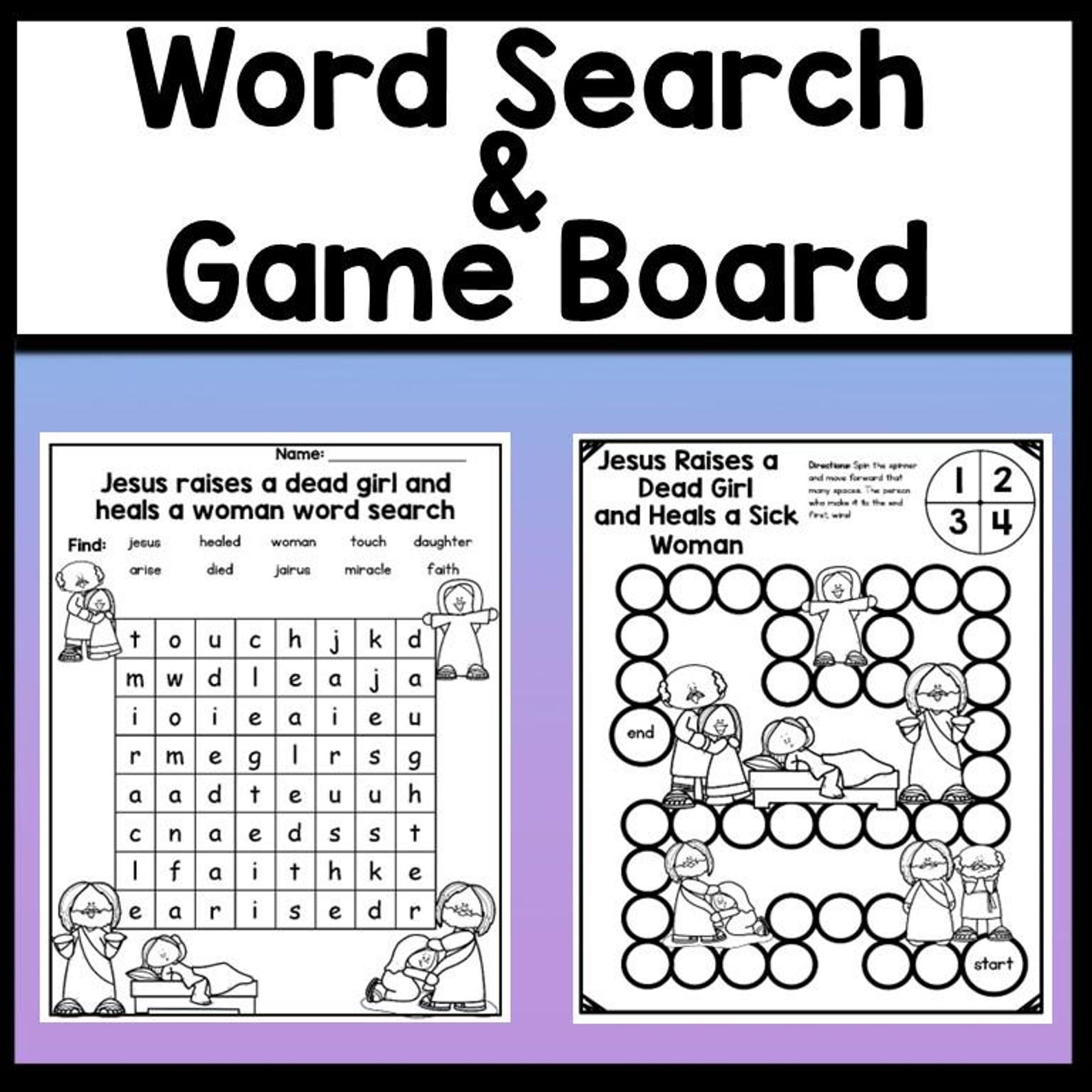 Jesus Raises Jairus' Daughter and Heals a Woman Activities {craft ...