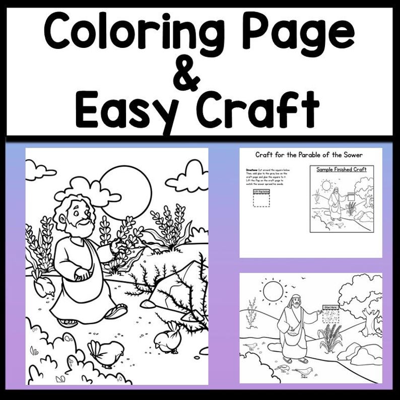 The Parable of the Sower Activities craft, Coloring Page, Story Book ...
