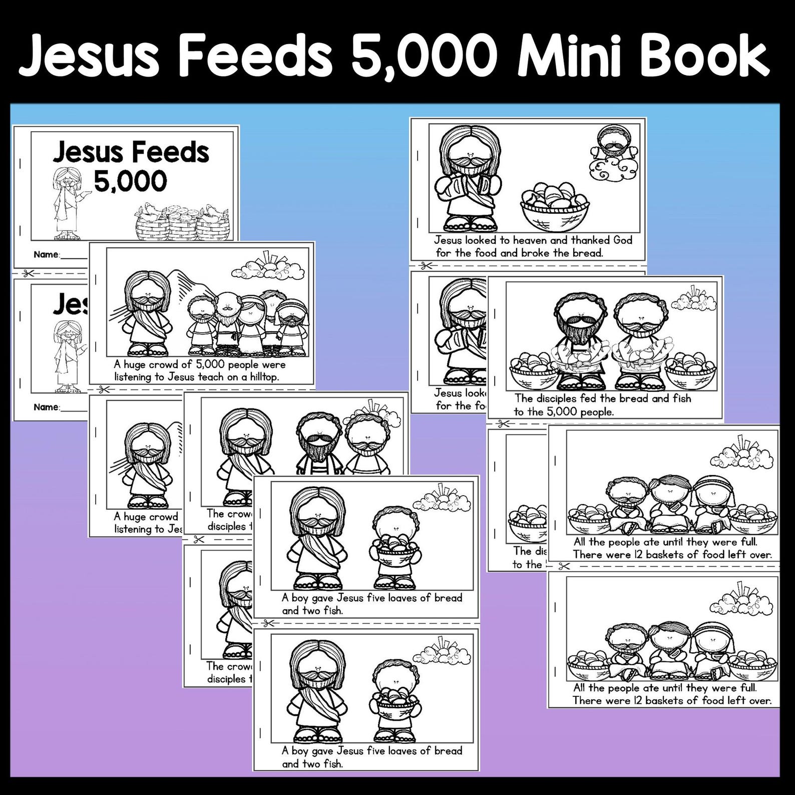 Jesus Feeds 5000 Activities {craft, Coloring Page, Storybook}| Miracles ...