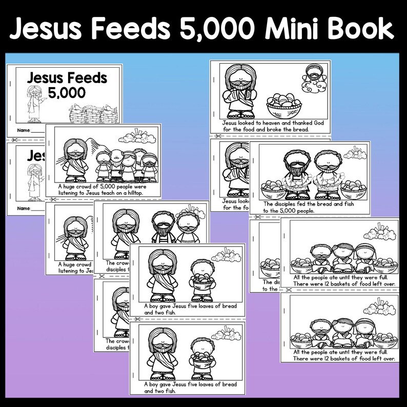 Jesus Feeds 5000 Activities {craft, Coloring Page, Storybook}| Miracles ...
