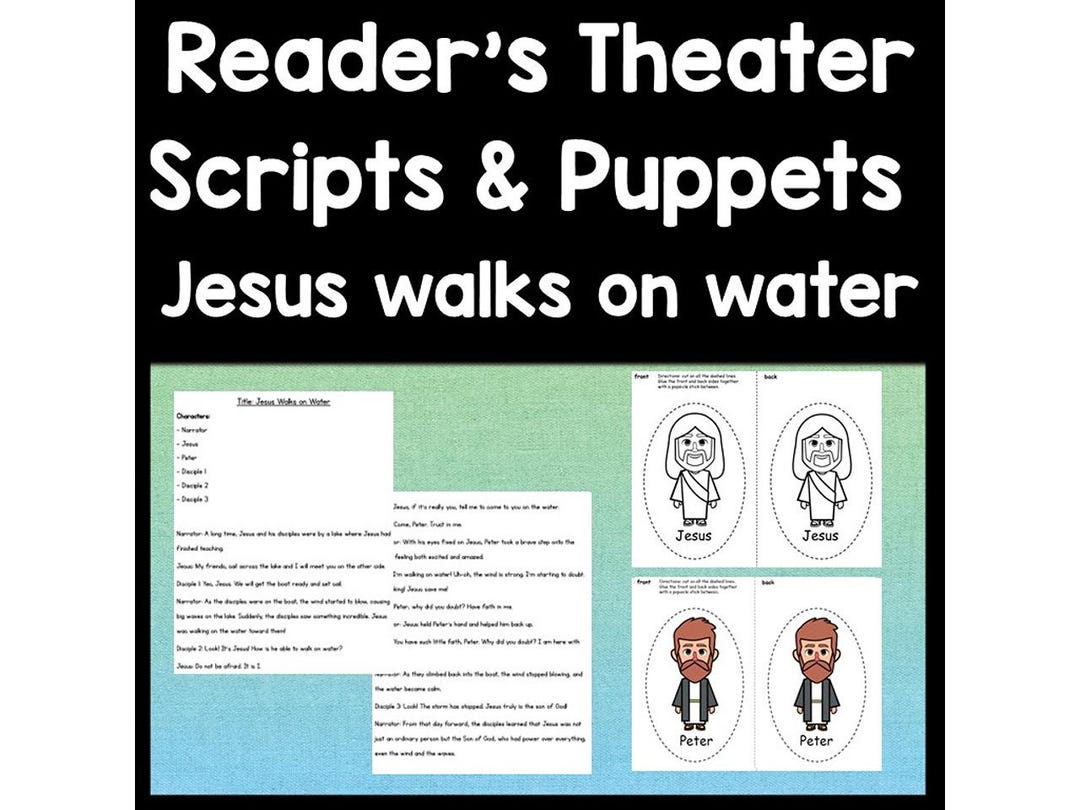 Jesus Walks on Water Reader's Theater {skit and Puppets for 4-6 ...