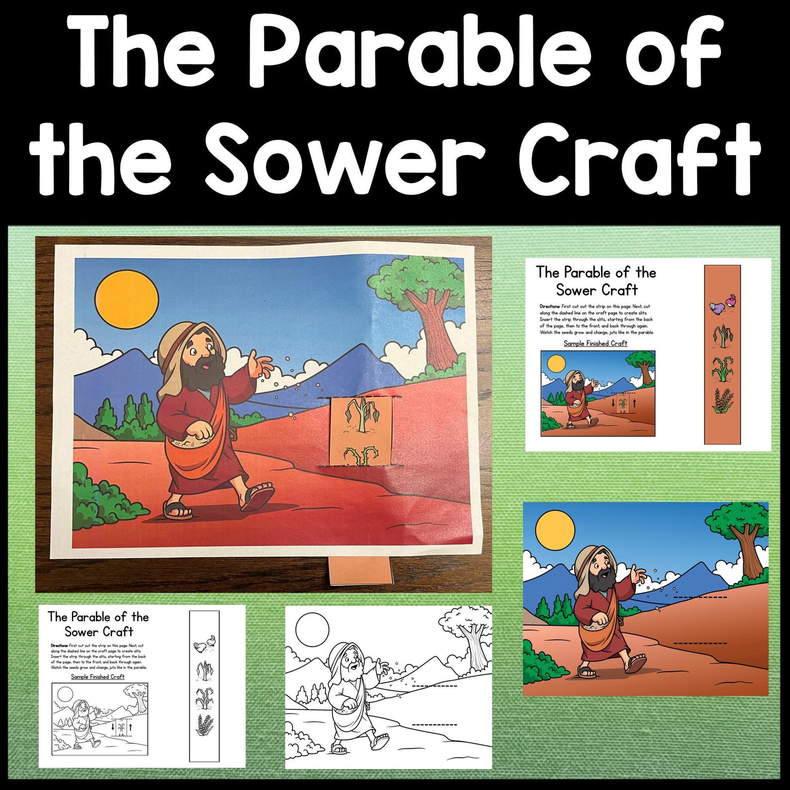 The Parable of the Sower Craft {color and B/W} Sunday School Lesson ...