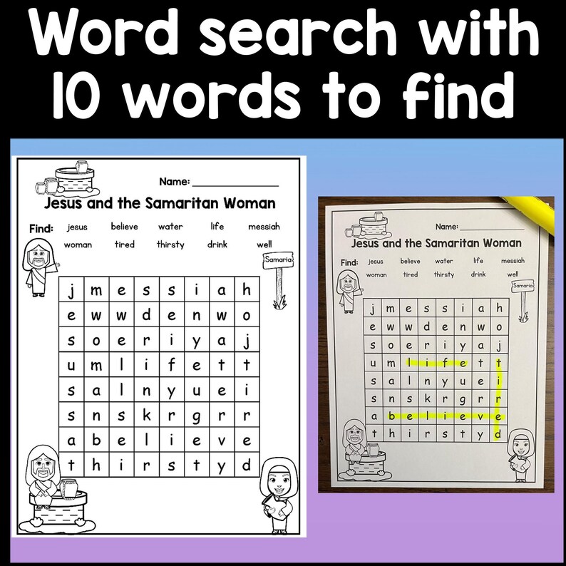 Jesus and the Samaritan Woman the Well Activities {craft, Coloring Page ...