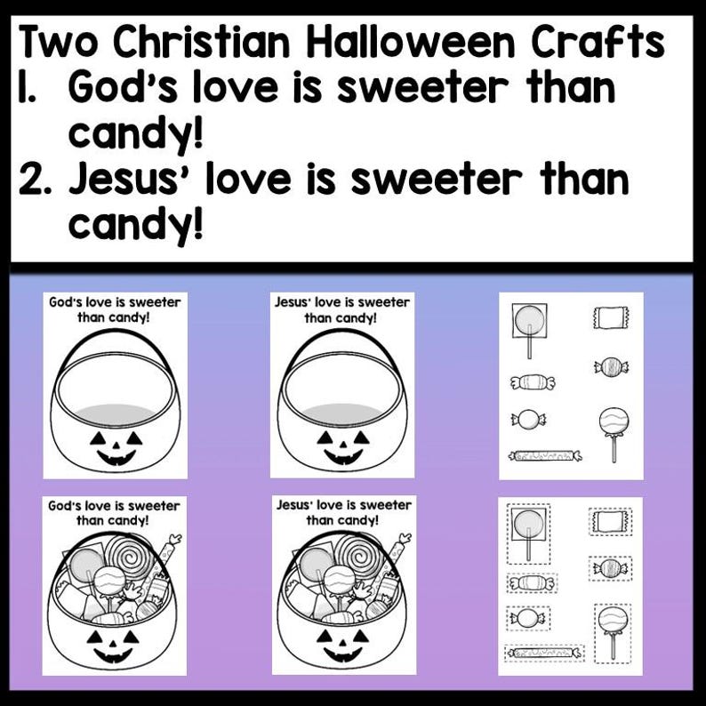 Halloween Christian Craft - Editable! {god/jesus is Sweeter Than Candy ...