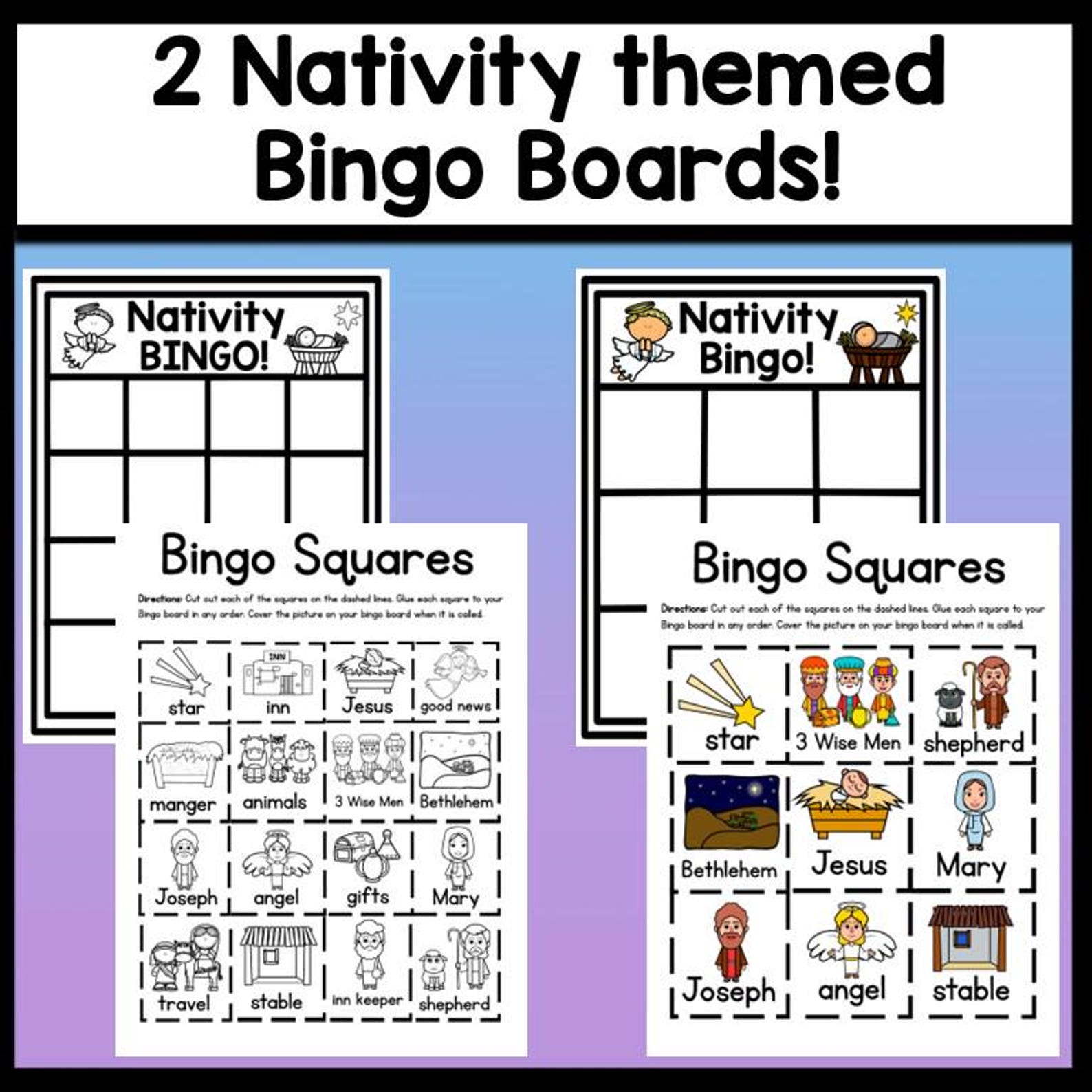 Nativity Bingo for Kids {3x3 and 4x4 Bingo Cards!} Christian Christmas ...