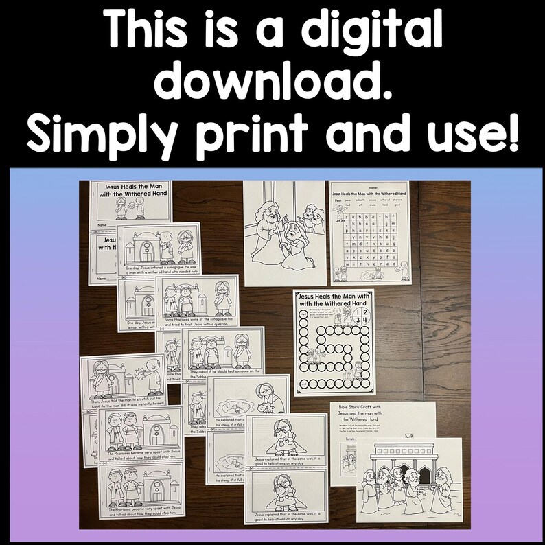 Jesus Heals the Man With the Withered Hand {5 Activities + Craft ...