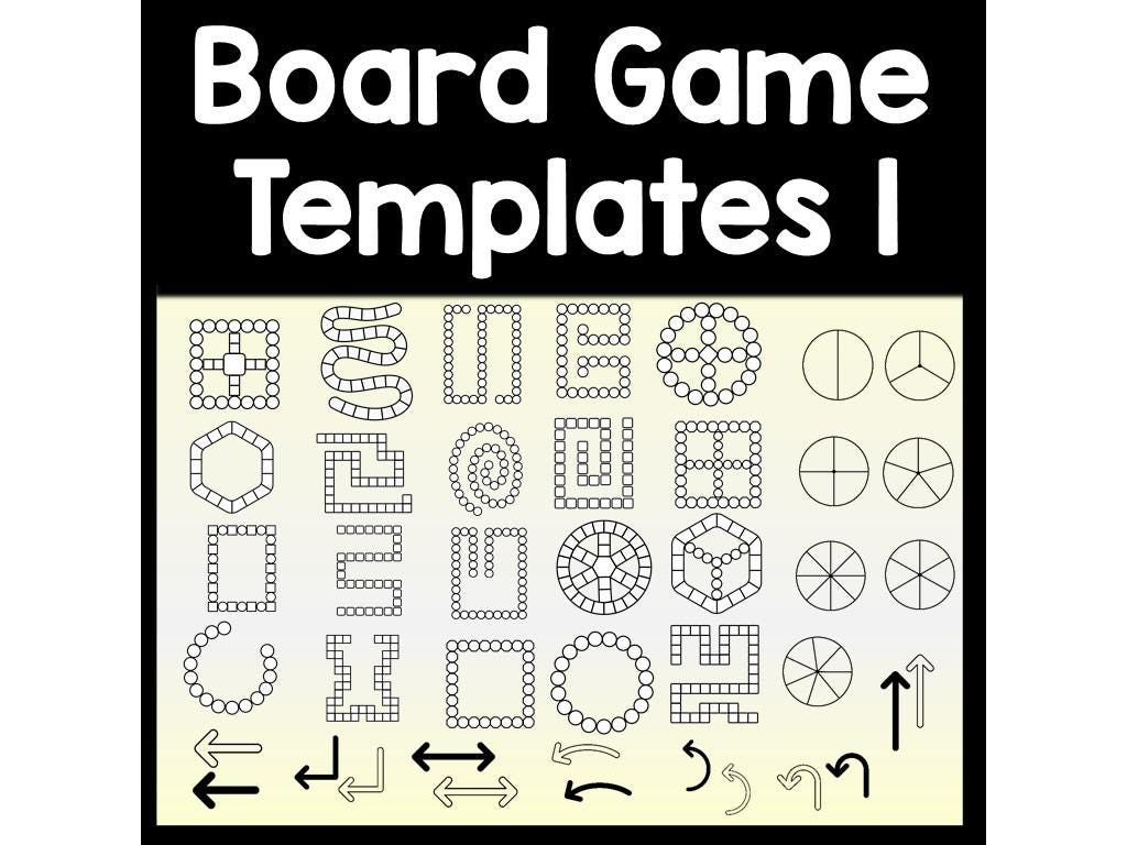 Blank Board Game SVG Clipart Templates 1 + Spinners & Arrows {20 Game ...