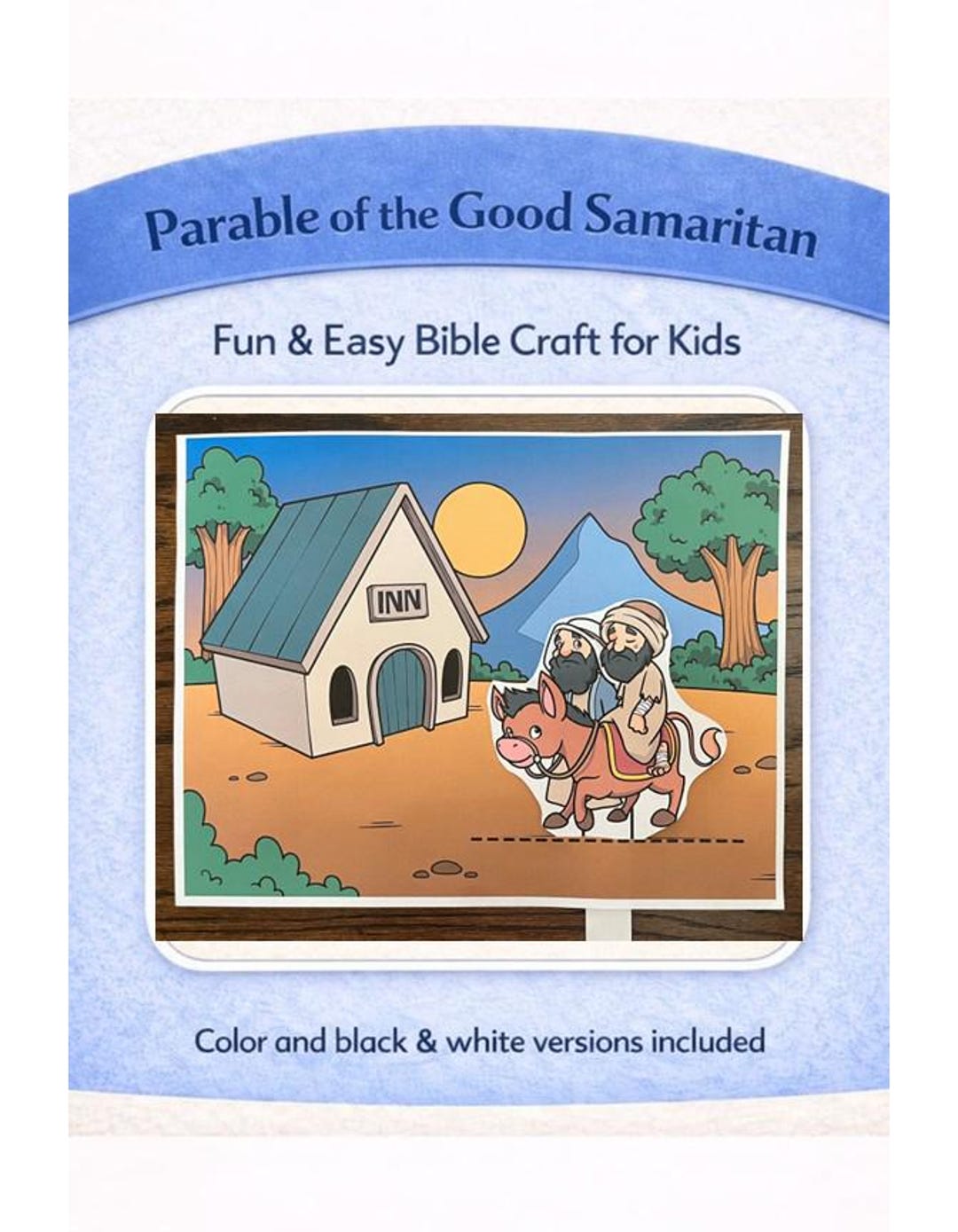 The Good Samaritan Craft {color and B/W} | Christian Kid Craft | Bible ...