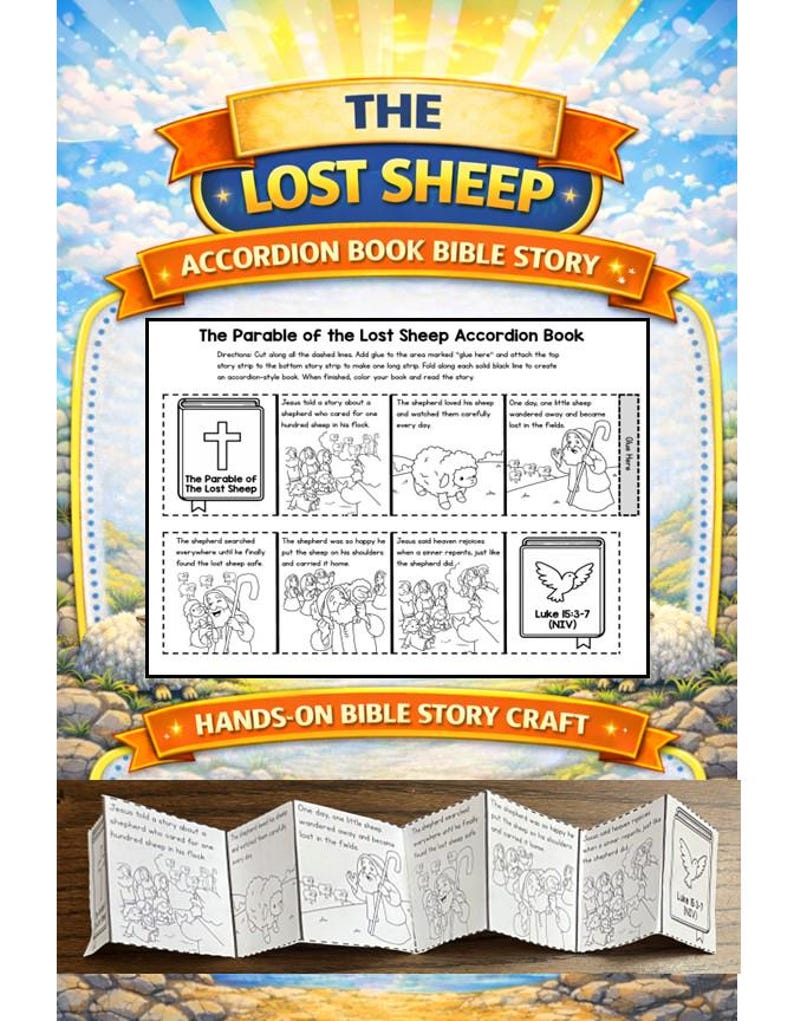 The Lost Sheep Accordion Book Printable | Parable of the Lost Sheep ...