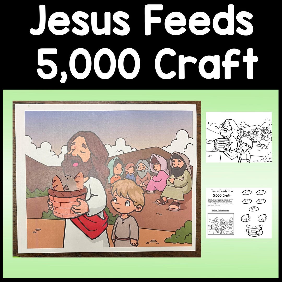 Jesus Feeds 5000 Craft {color and B/W!}| Bible Story Activity | Sunday ...
