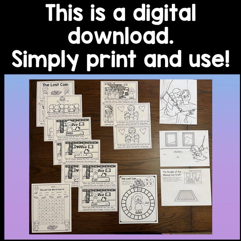 The Parable of the Lost Coin Activities {craft, Coloring Page, Story ...