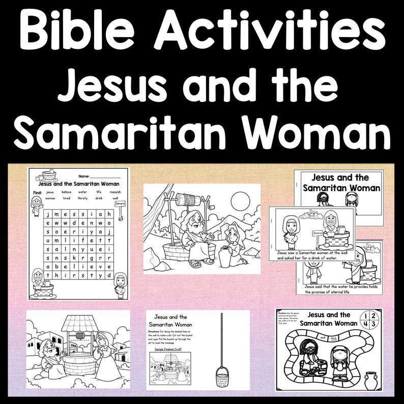 Jesus and the Samaritan Woman the Well Activities {craft, Coloring Page ...