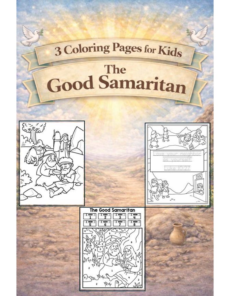 The Parable of the Good Samaritan Coloring Pages | Bible Story Color ...