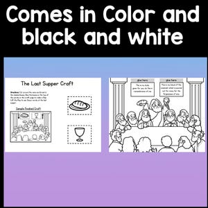The Last Supper Craft for Kids {color and B/W} Sunday School Lesson ...
