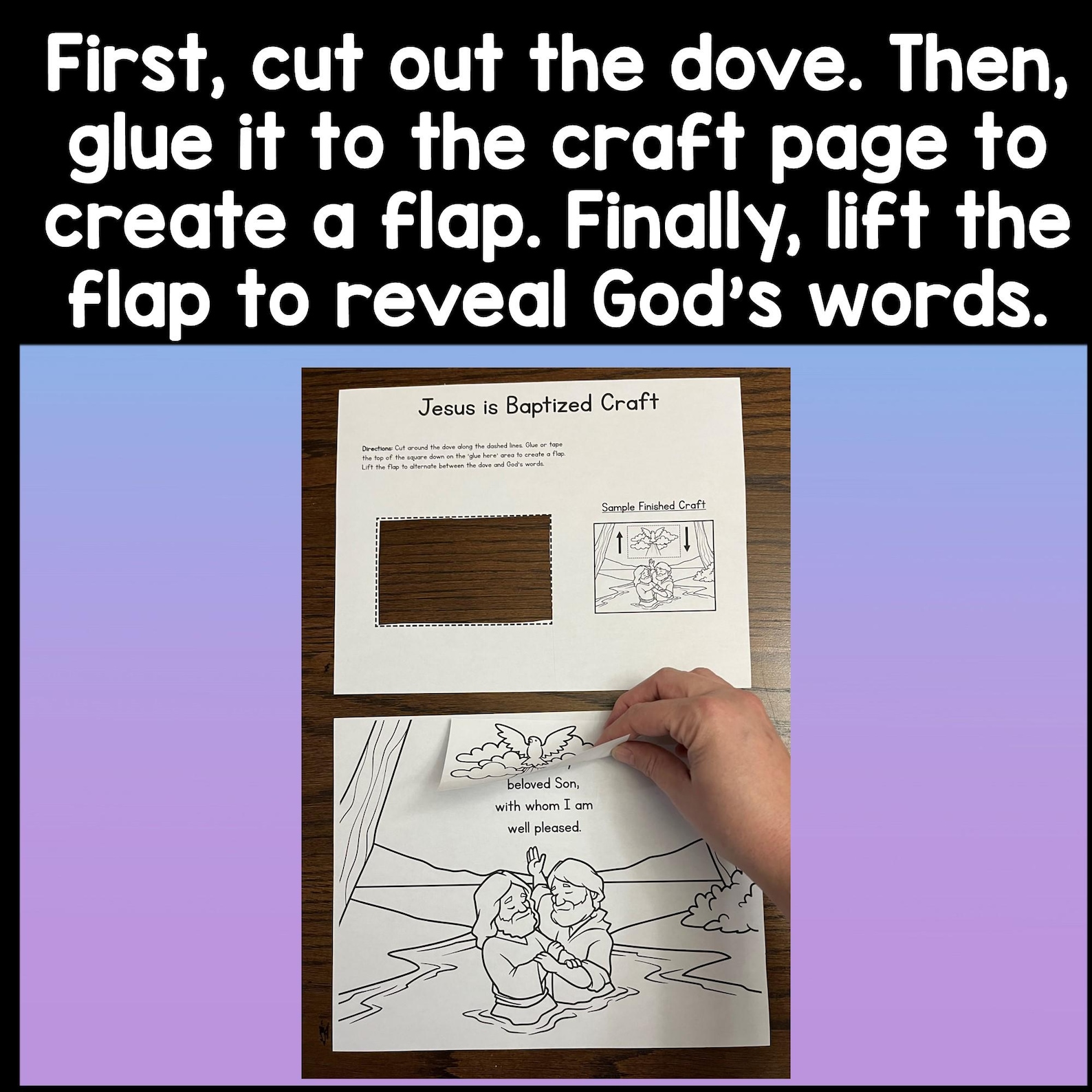 Baptism of Jesus Sunday School Bible Craft {color and B/W!} Jesus is ...