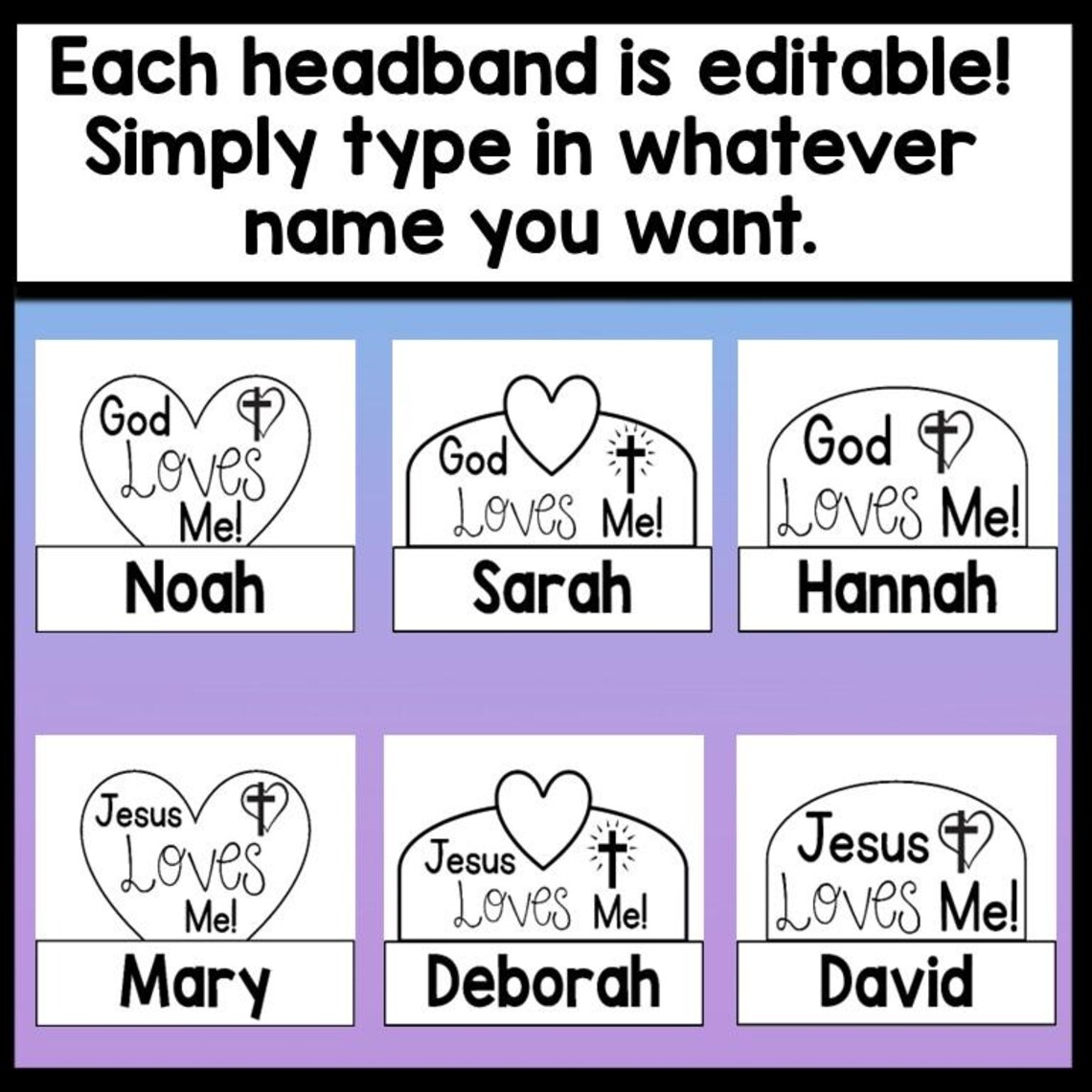 God Loves Me & Jesus Loves Me Religious Crowns | Christian Valentine's ...