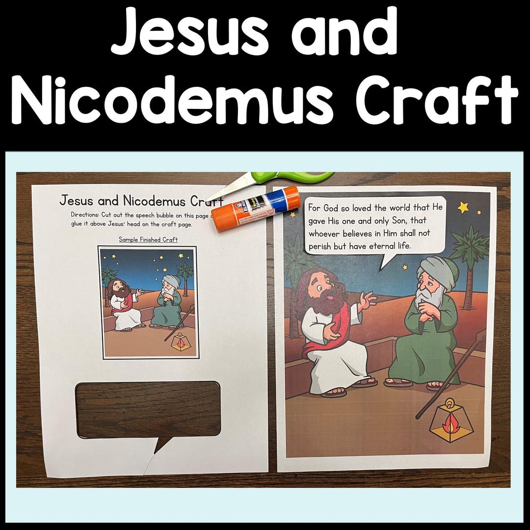 Jesus and Nicodemus Craft {in Color and B/W!} | John 3:16 | for God so ...