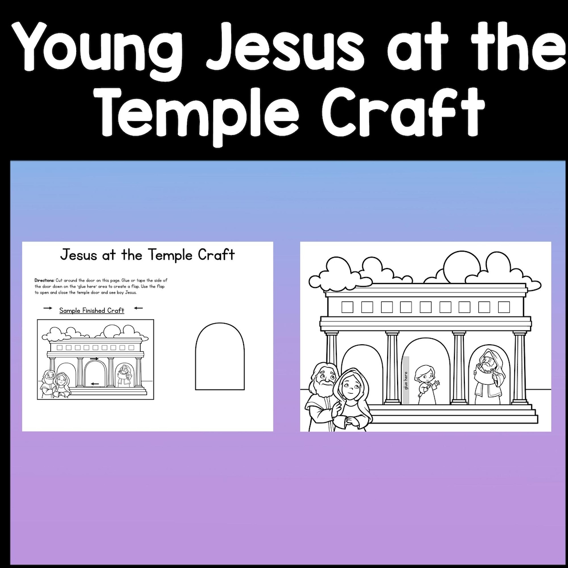 Young Jesus in the Temple Craft {color and B/W!} Sunday School Craft ...