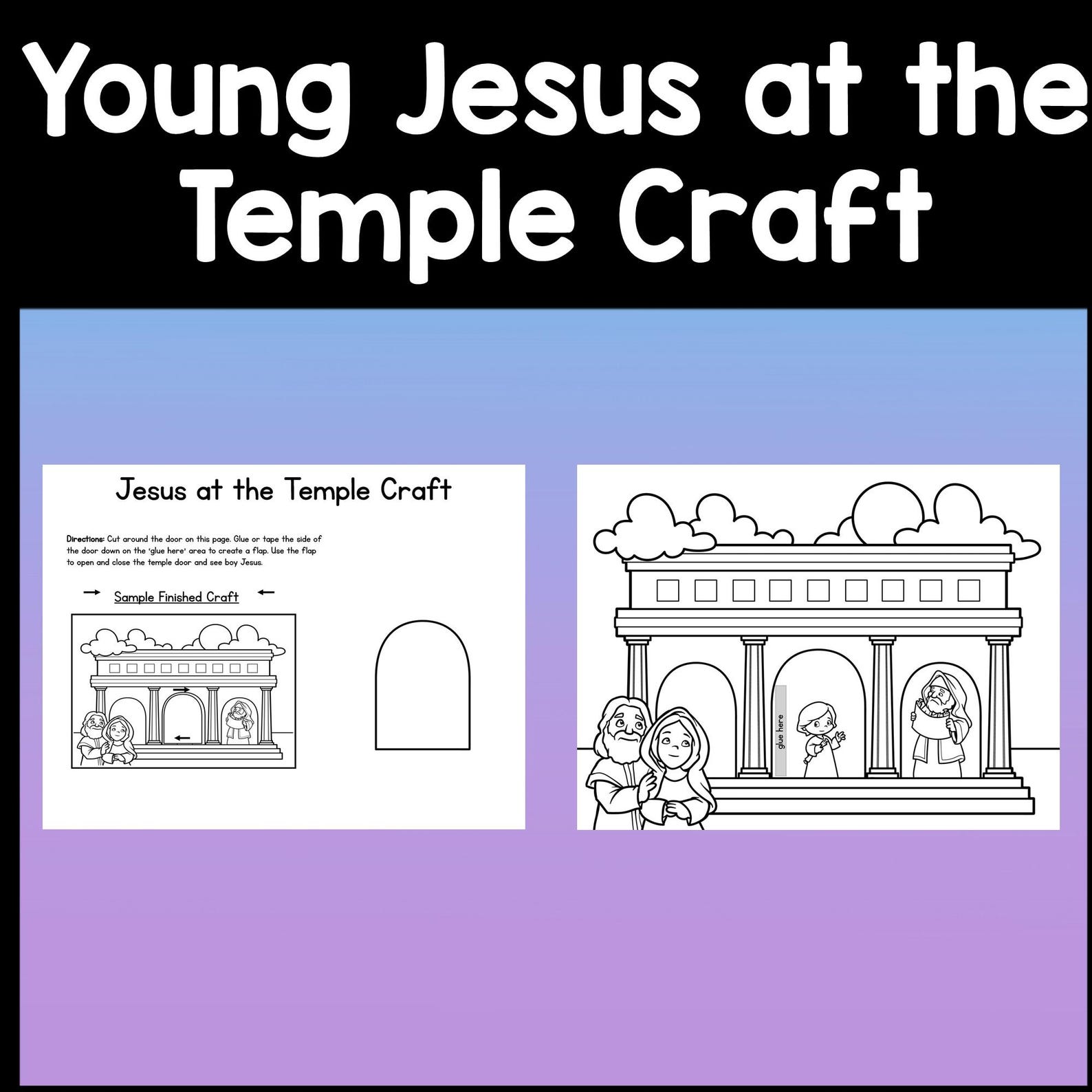 Young Jesus in the Temple Craft {color and B/W!} Sunday School Craft ...