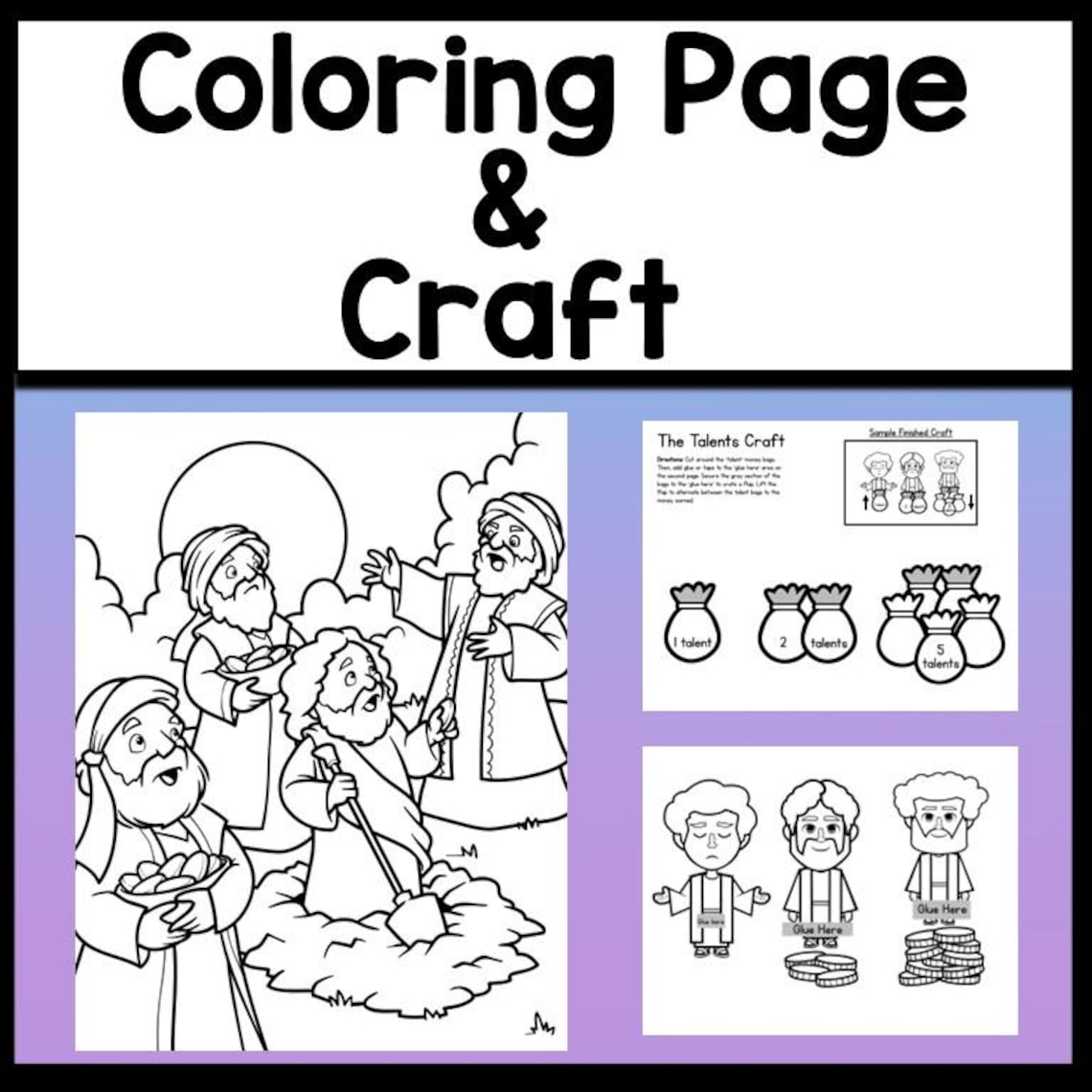 The Parable of the Talents Activities! {craft, Coloring Page, Word ...