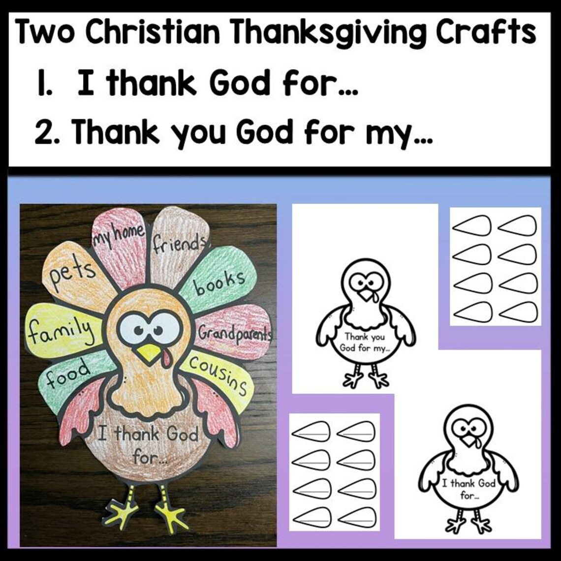 Christian Thanksgiving Craft, Thanksgiving Printable Craft, Kids ...