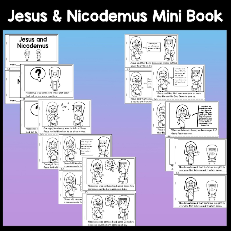 Jesus and Nicodemus Activities {craft, Coloring Page} | John 3:16 | for ...