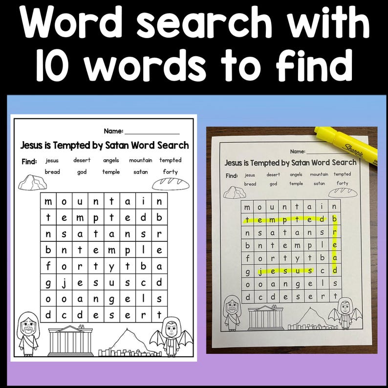 Jesus is Tempted by Satan Activities! {craft, Coloring Page, Story Book ...