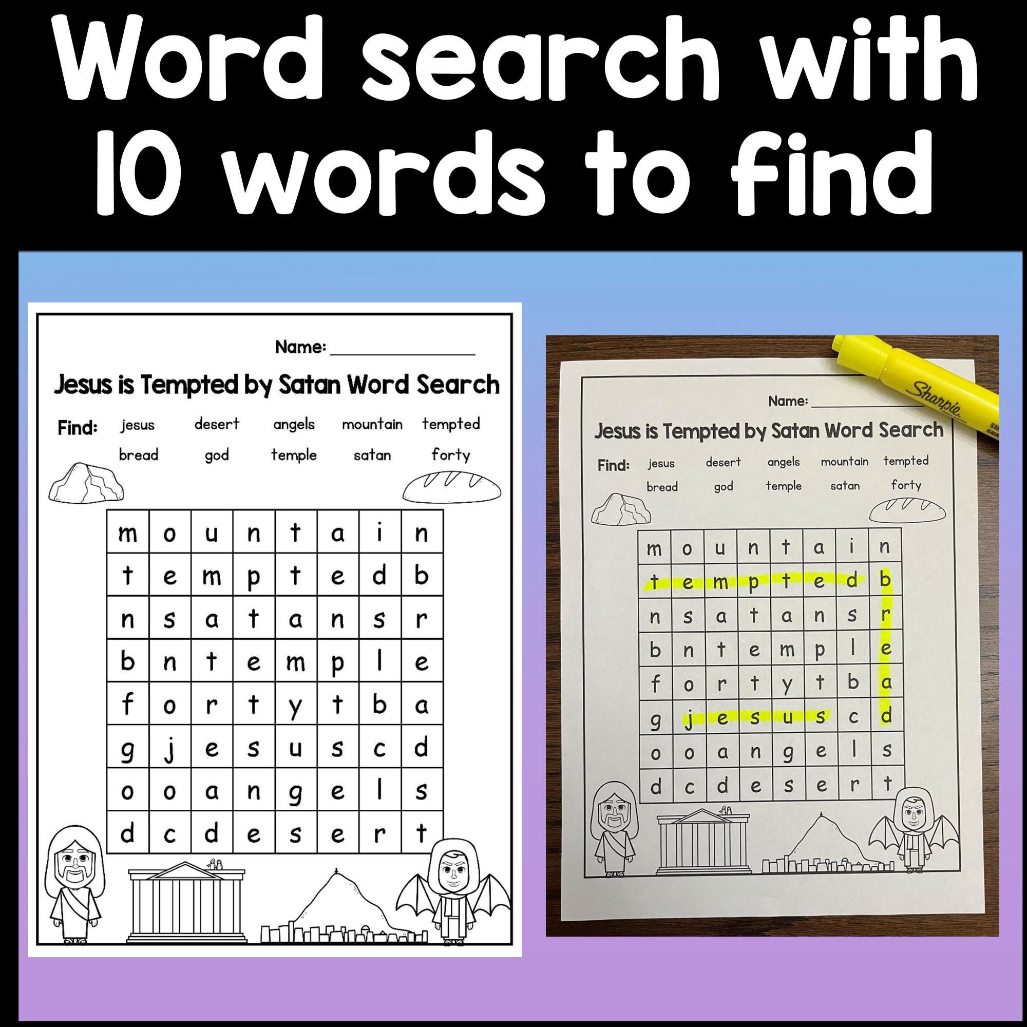 Jesus is Tempted by Satan Activities! {craft, Coloring Page, Story Book ...