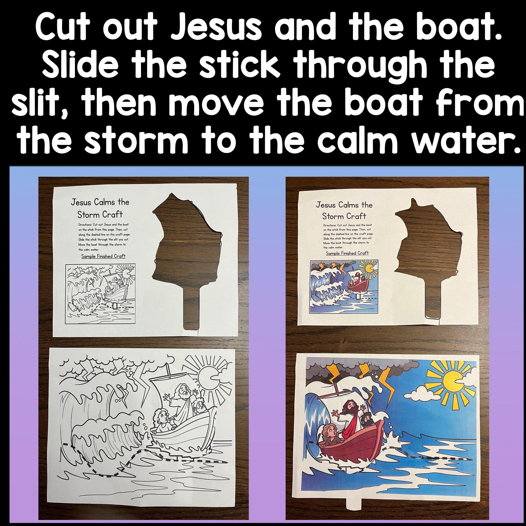 Jesus Calms the Storm Craft {color and B/W} Sunday School Craft | Jesus ...