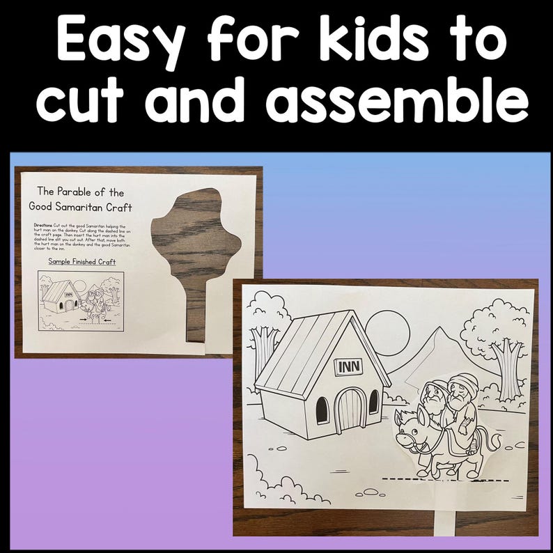 The Good Samaritan Craft {color and B/W} | Christian Kid Craft | Bible ...