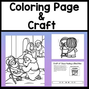 Jesus Heals a Blind Man Activities {craft, Coloring Page, Story Book ...